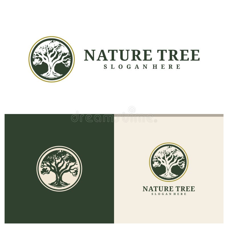 Tree Logo Design Vector. Nature Trees Vector Illustration Stock Vector ...
