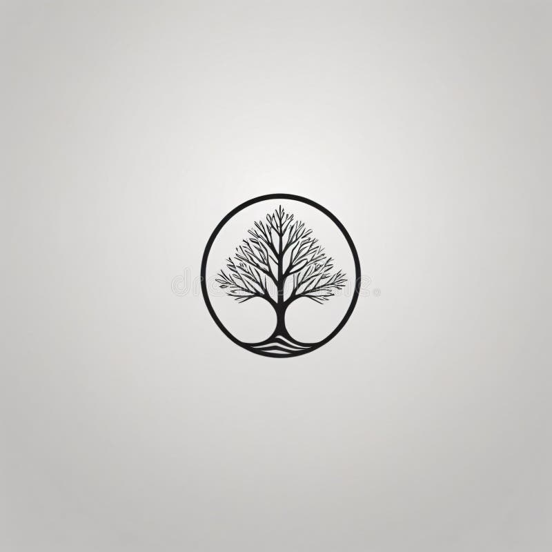 Tree Logo Enclosed in Circle Stock Photo - Image of harmony, nature ...