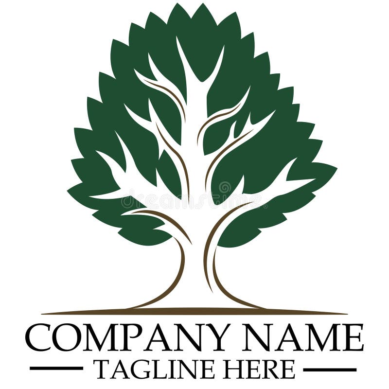 Tree Logo Illustration. Vector Silhouette of a Tree. Stock Vector ...