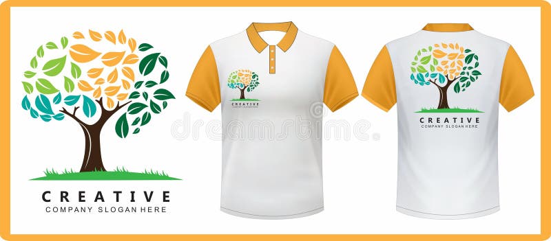 Tree Logo with Jersey Mock Up Stock Vector - Illustration of white ...