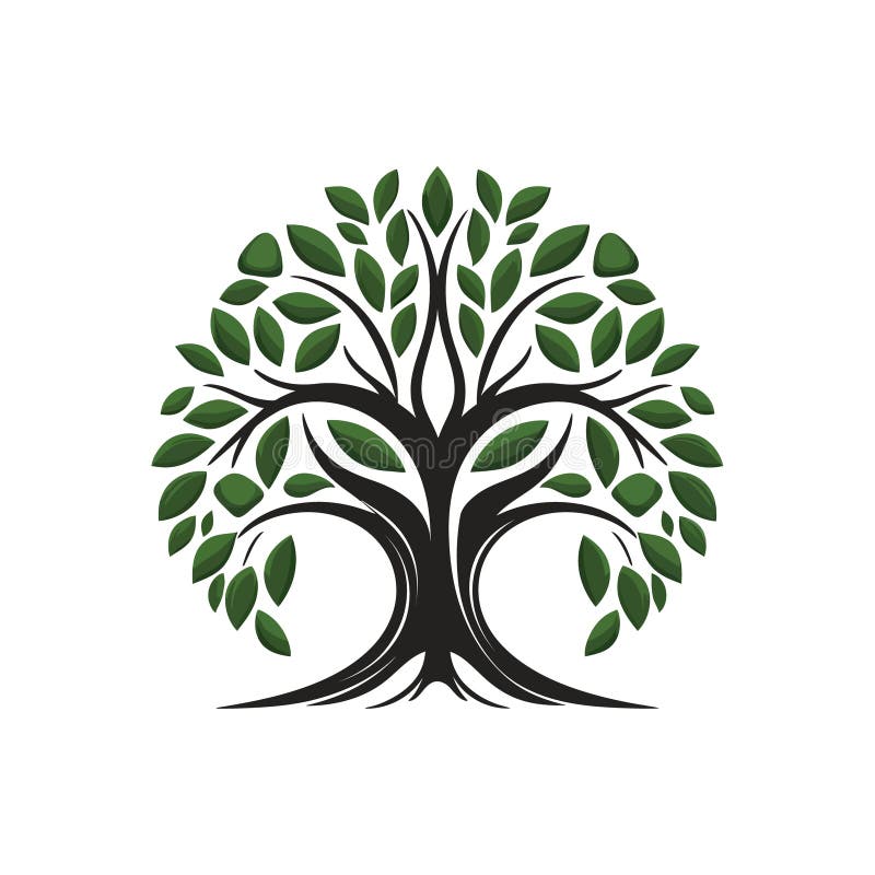 Tree Logo, Tree of Life Icon on White Background. Stock Illustration ...