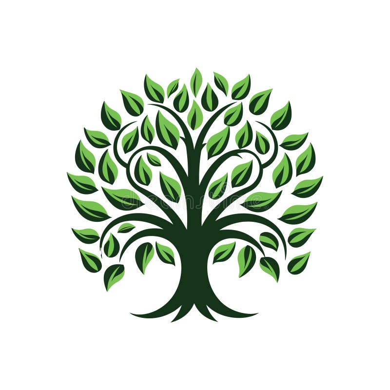 Tree Logo, Tree of Life Icon on White Background. Stock Vector ...