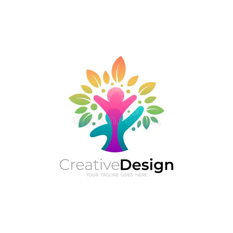 Tree Logo with People Care Design Community, Charity Logos Stock Vector ...
