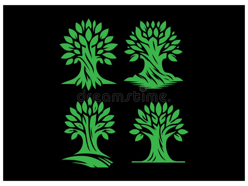 Tree logo set illustration stock vector. Illustration of elegant - 316386543