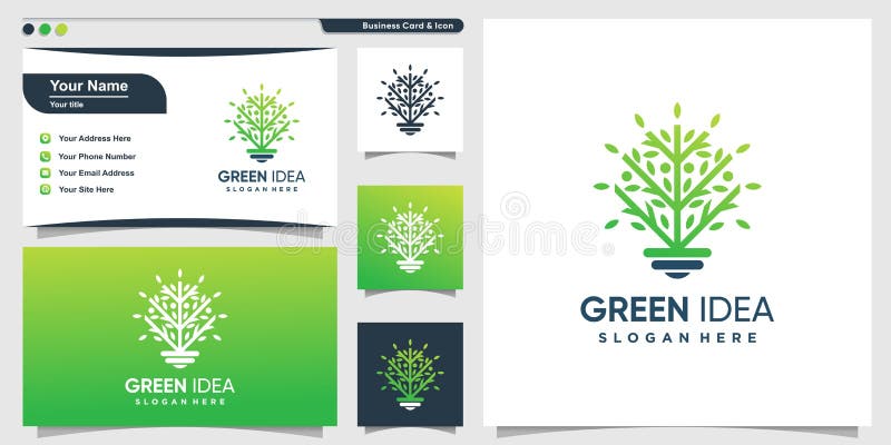 Tree Logo with Smart Green Style and Business Card Design, Green, Tree ...