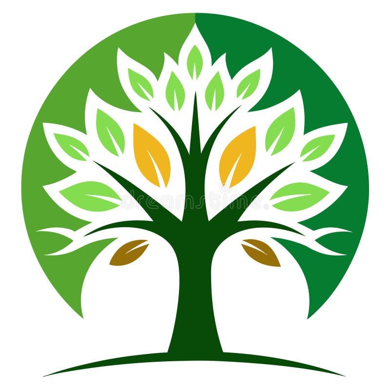 Tree Logo Vector Art Illustration Stock Vector - Illustration of ...