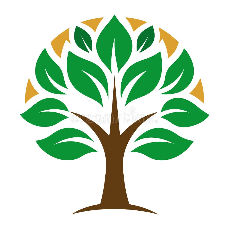 Tree Logo Vector Art Illustration Stock Vector - Illustration of symbol ...