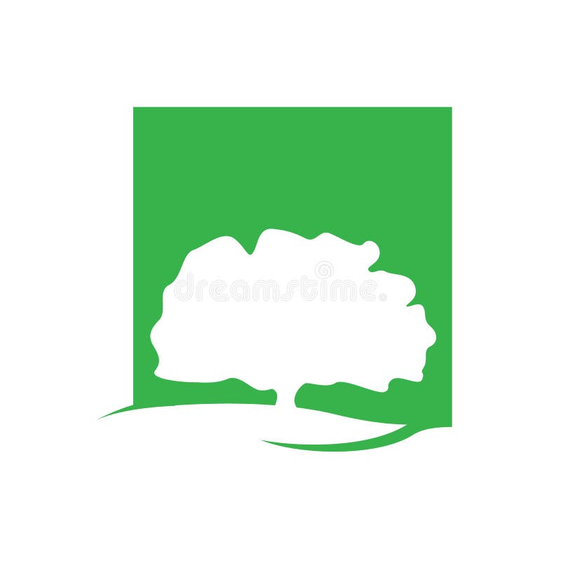 Tree Logo Vector Stack on Square Shape Stock Vector - Illustration of ...