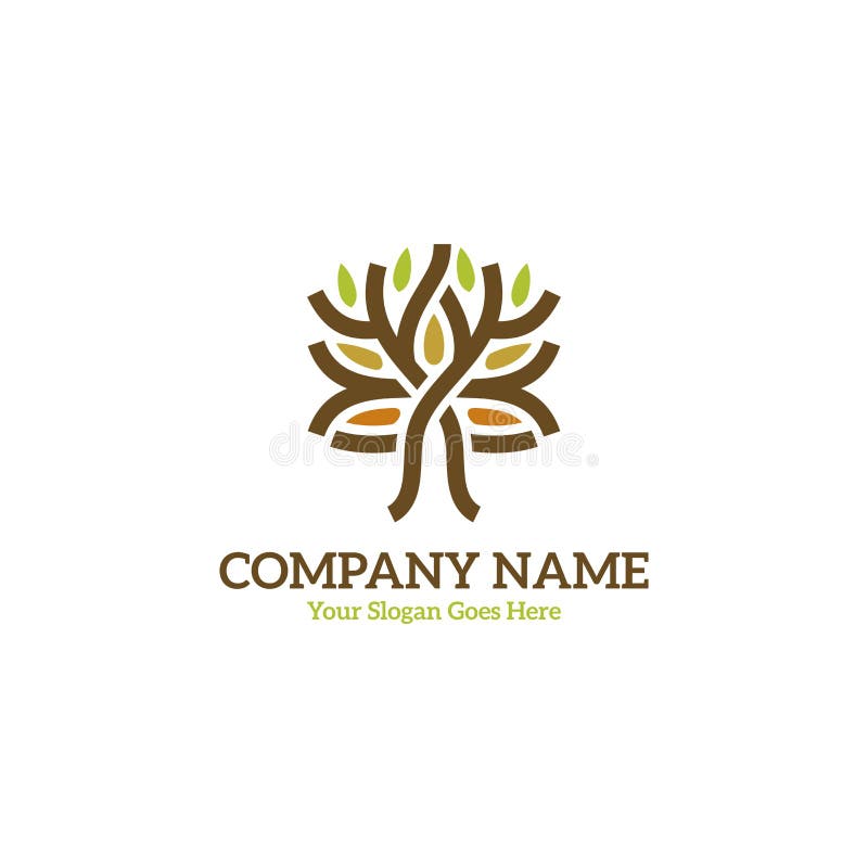 Tree Logo wood and leaf stock vector. Illustration of coniferous ...