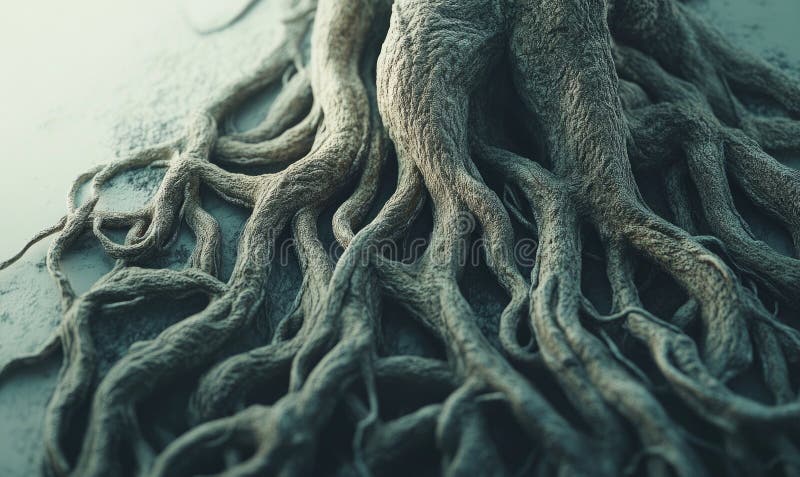 A tree with long roots stock illustration. Illustration of white ...