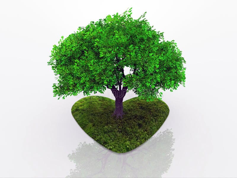 Tree love stock illustration. Illustration of grass, green - 21464449