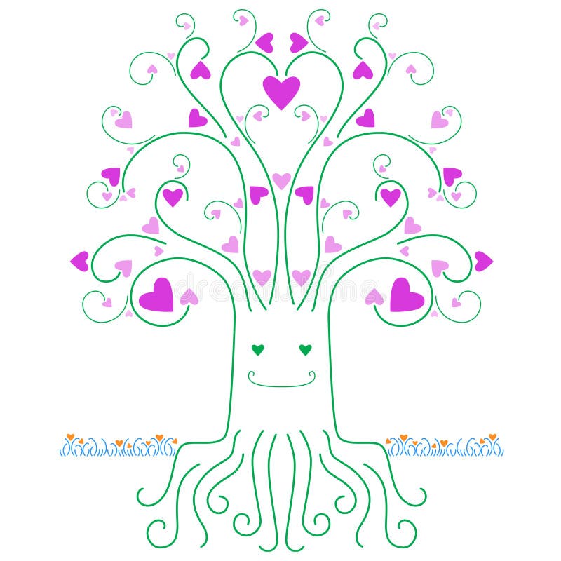 Tree of love stock vector. Illustration of green, decorative - 5831096