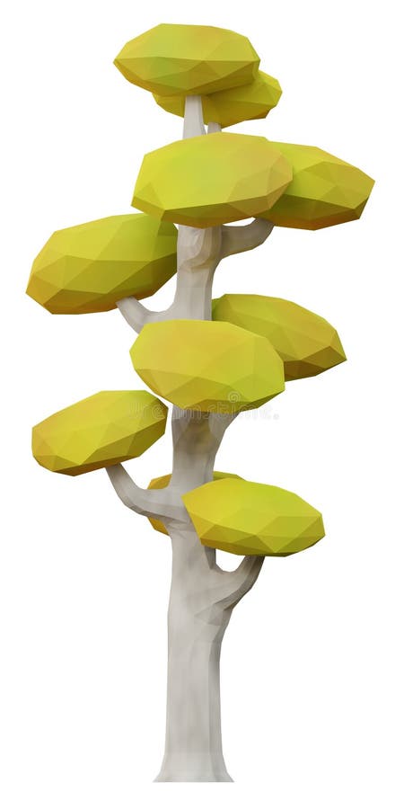 Tree Low Poly. 3d Rendering. Stock Image - Illustration of leaf ...