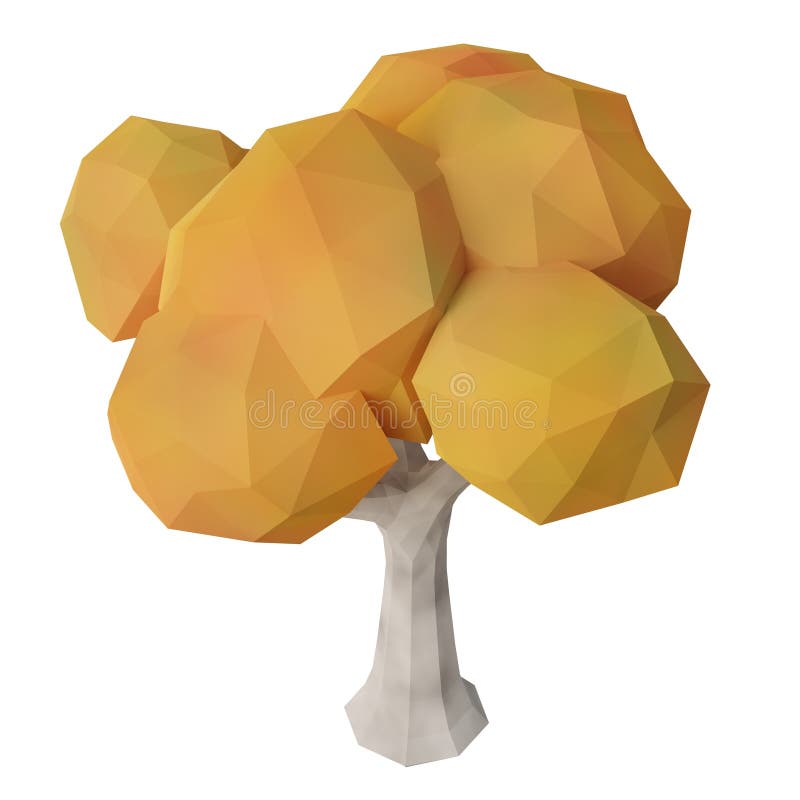 Tree Low Poly. 3d Rendering. Stock Photo - Illustration of leaf, tree ...