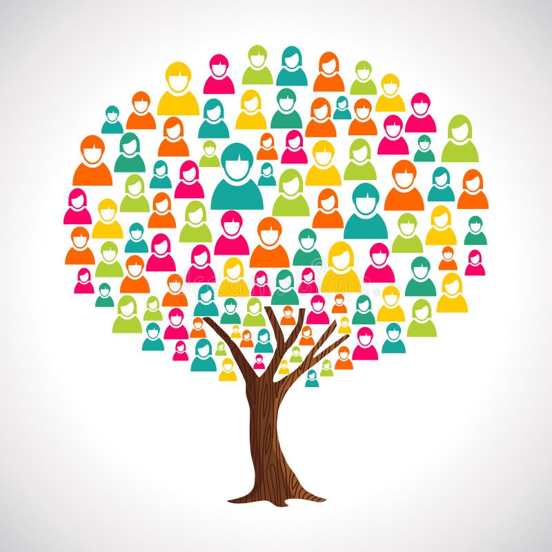 People Tree Concept for Community Teamwork Stock Vector - Illustration ...