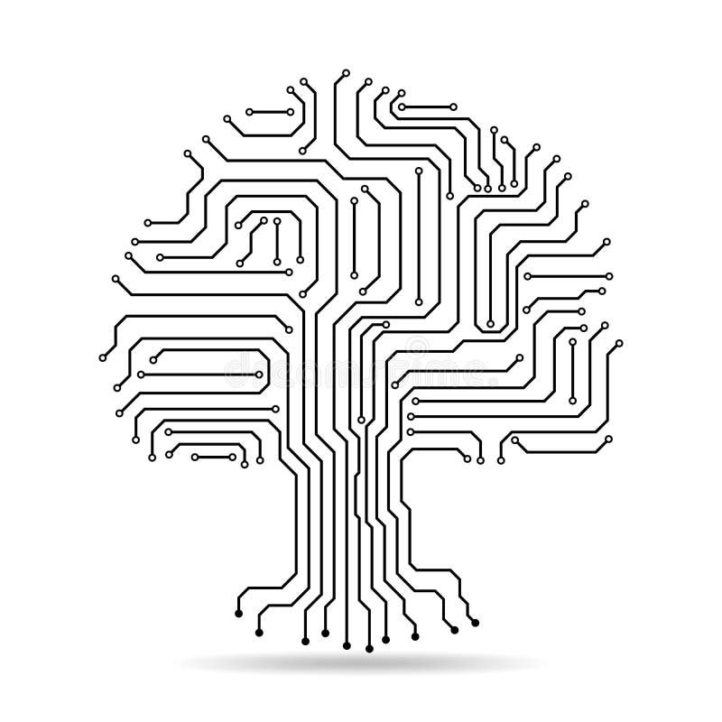 Tree Made of Electronic Paths. Vector Illustration. Stock Illustration ...