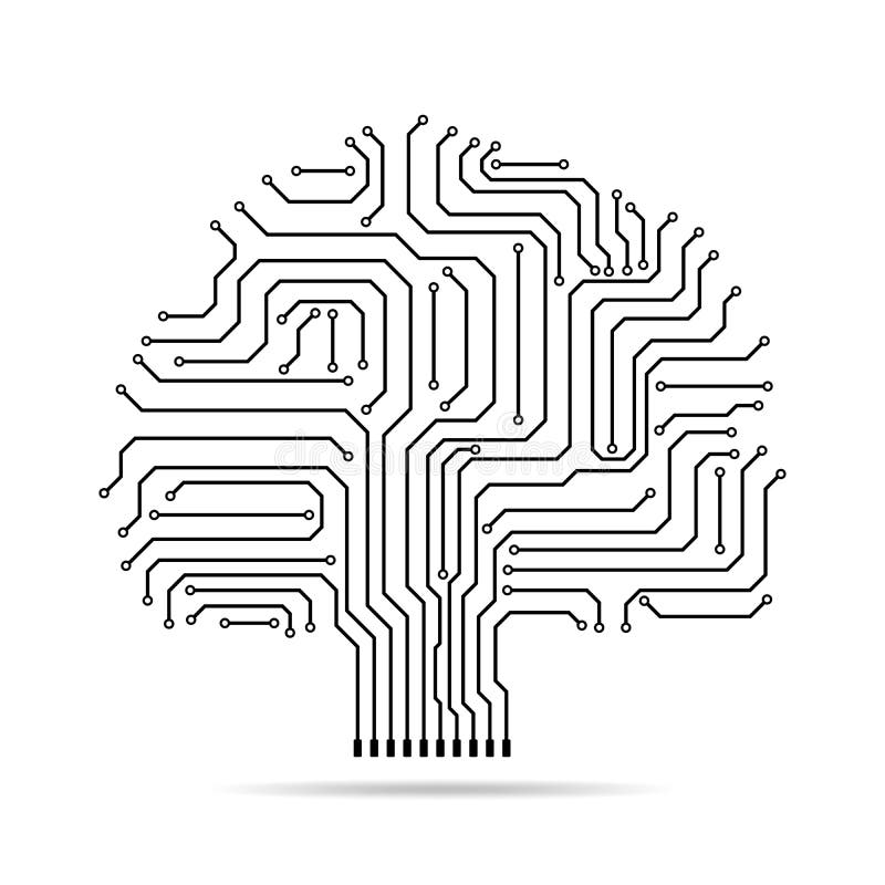 Tree Made of Electronic Paths. Vector Illustration. Stock Illustration ...