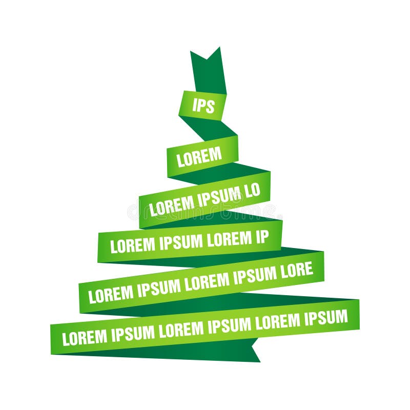 Tree Made with Green Ribbons Stock Vector - Illustration of swirl ...