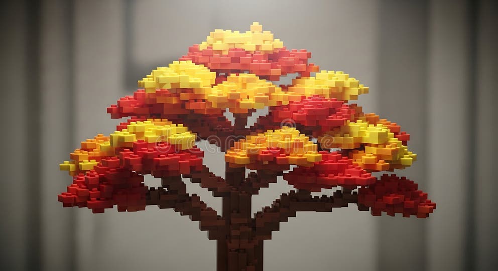 A Tree Made of Interlocking Plastic Bricks, Resembling LEGO Pieces. it ...