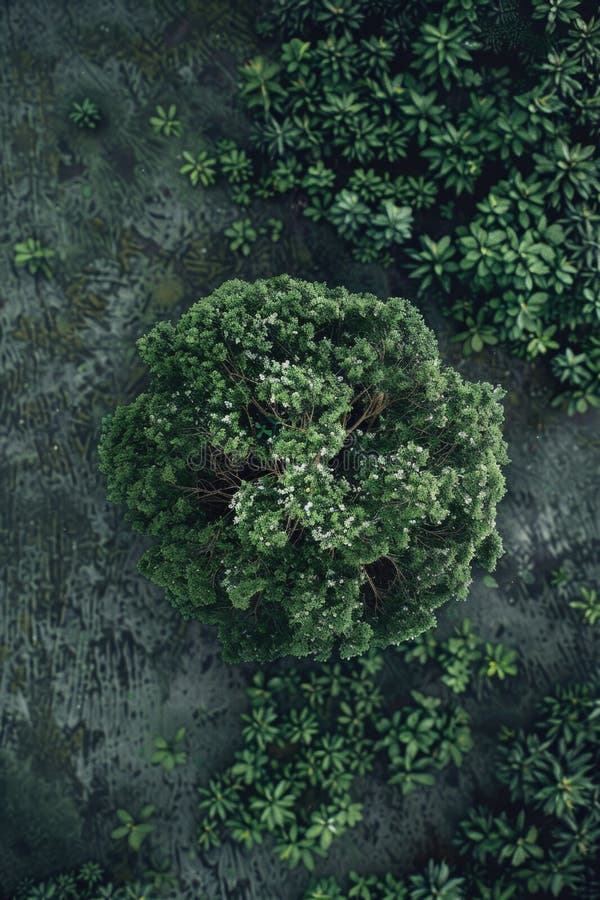 Tree is the Main Focus of the Image, Surrounded by a Lush Green Forest ...