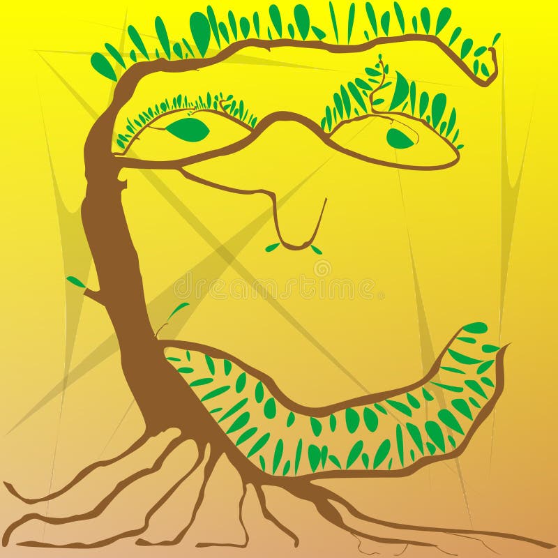 Tree man stock vector. Illustration of background, leaf - 11574637