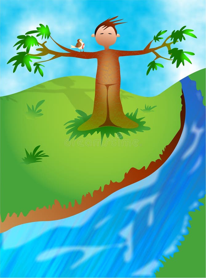 Tree Man stock illustration. Illustration of nurture, countryside - 97323