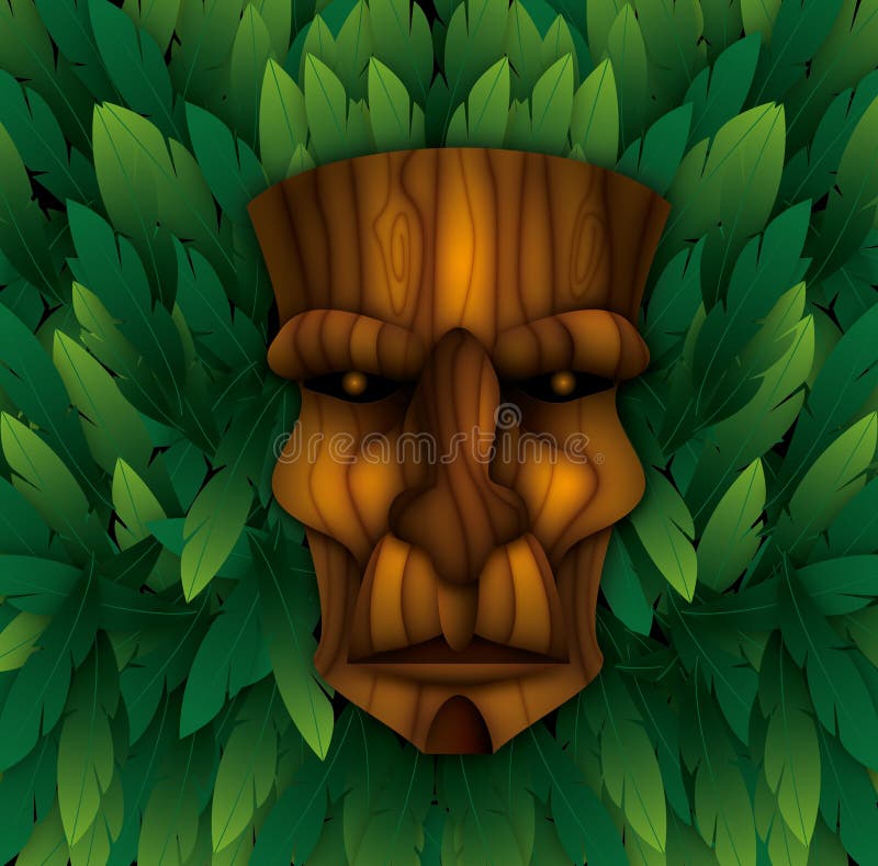 Tree man face illustration stock illustration. Illustration of leaves ...