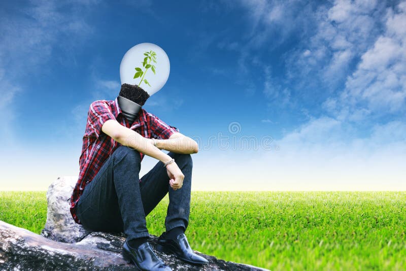 Tree Man on Landscapes Background Stock Image - Image of isolated, grow ...