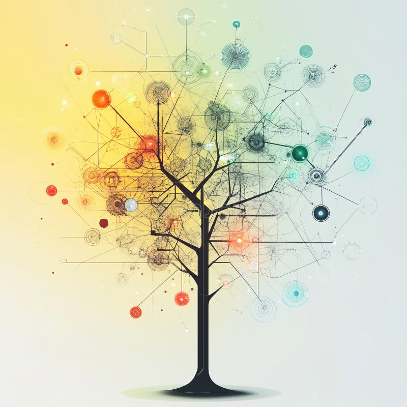 A Tree with Many Branches and Leaves Stock Illustration - Illustration ...