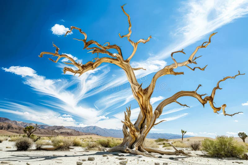 Tree with Many Branches is Standing in a Desert Stock Image - Image of ...