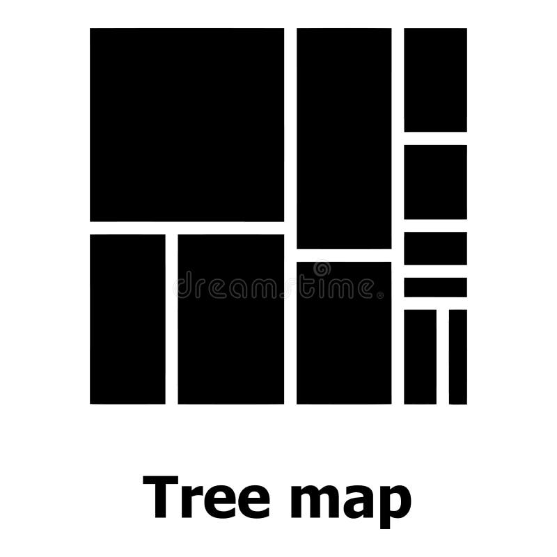 Tree Map Icon, Simple Style. Stock Vector - Illustration of ...