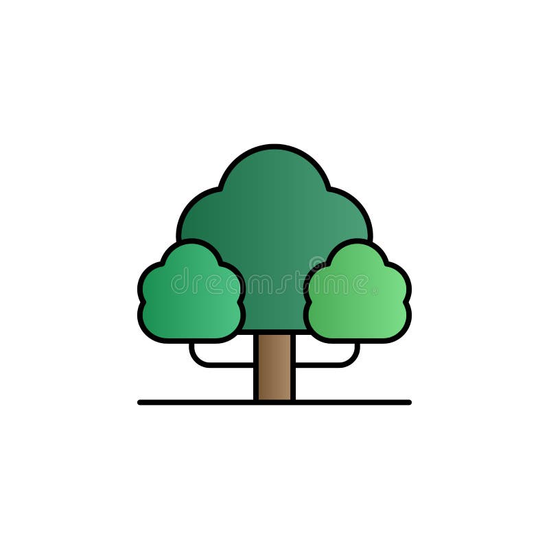 Tree Color Gradient Vector Icon Stock Illustration - Illustration of ...