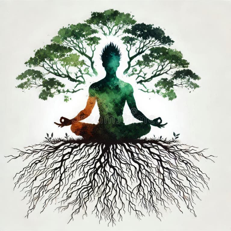 The Tree of Meditation stock illustration. Illustration of organic ...