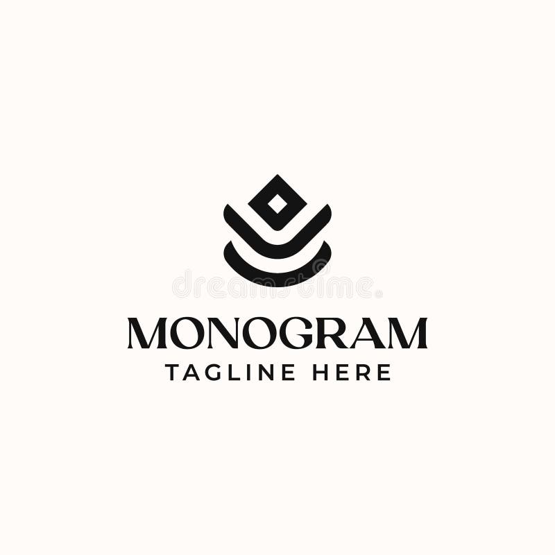 Tree Monogram Logo Template Isolated in White Background Stock Vector ...