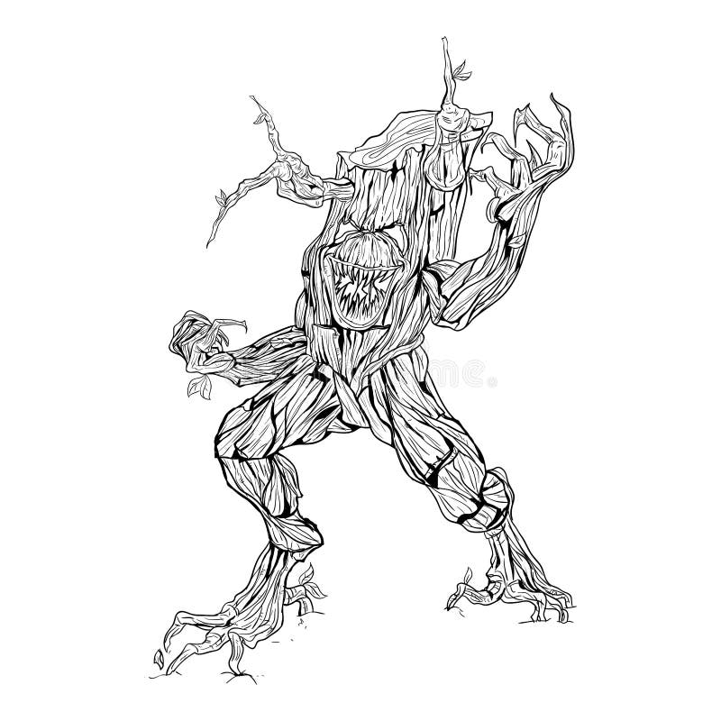 Cartoon tree monster stock vector. Illustration of tree - 261102062