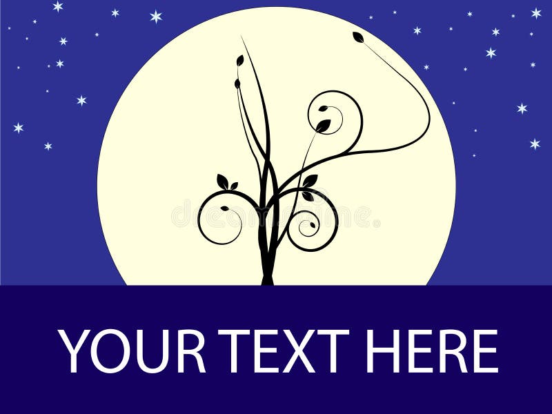 Tree_moon sign stock vector. Illustration of text, moon - 24405773