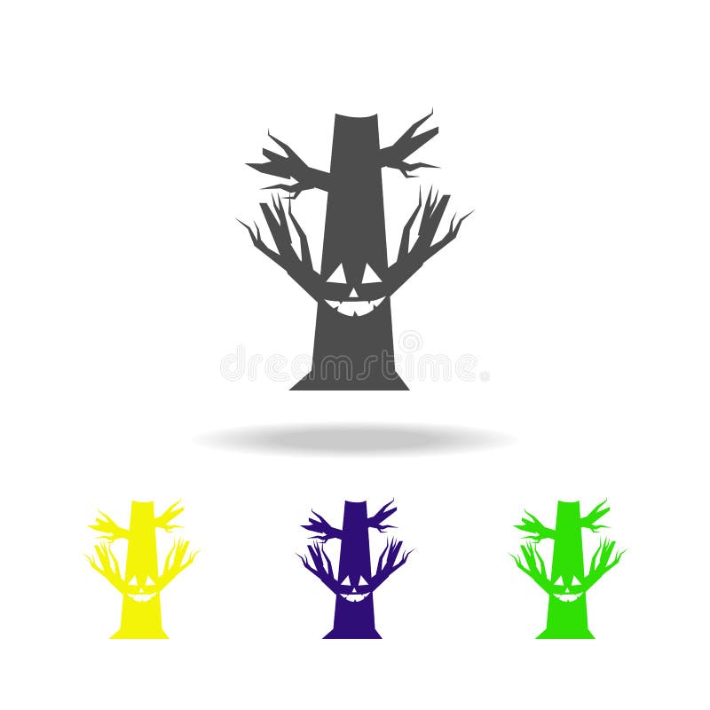 Tree Multicolored Icon. Element of Ghost Elements Illustration Stock ...