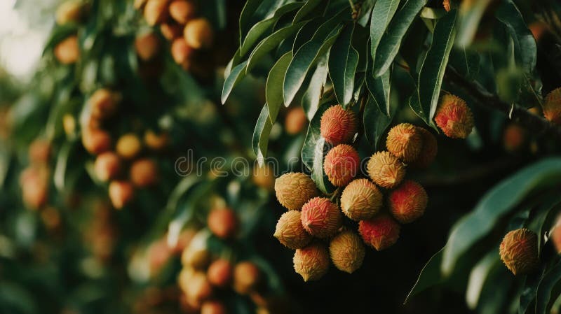 A Tree with Multiple Types of Fruit Hanging from Its Branches Stock ...