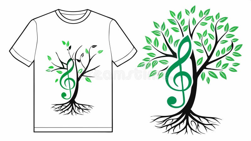 Tree with Musical Notes, Harmony and Nature Icon Vector Design ...