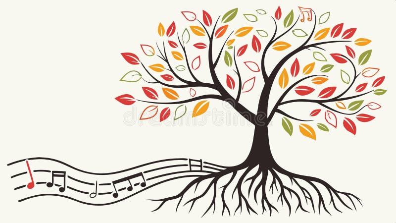 Tree with Musical Notes Leaves, Music Tree, Melody Nature, Tree Art ...
