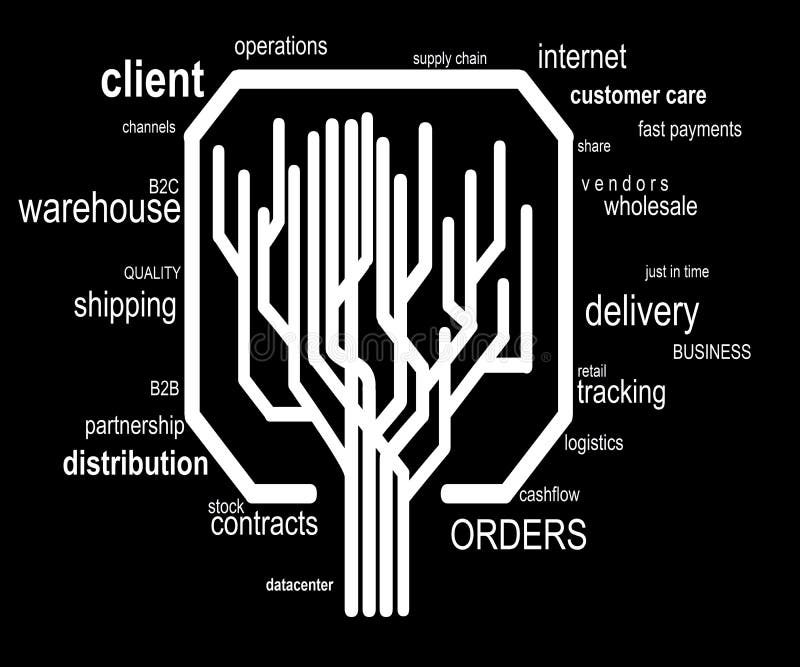 Tree with Network Illustrations Stock Illustration - Illustration of ...