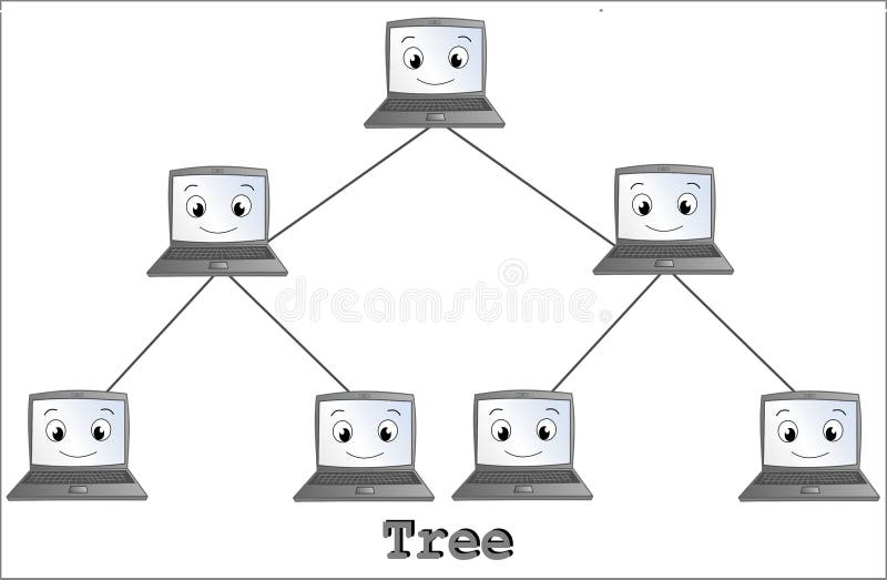 Tree network topology stock illustration. Illustration of internet ...
