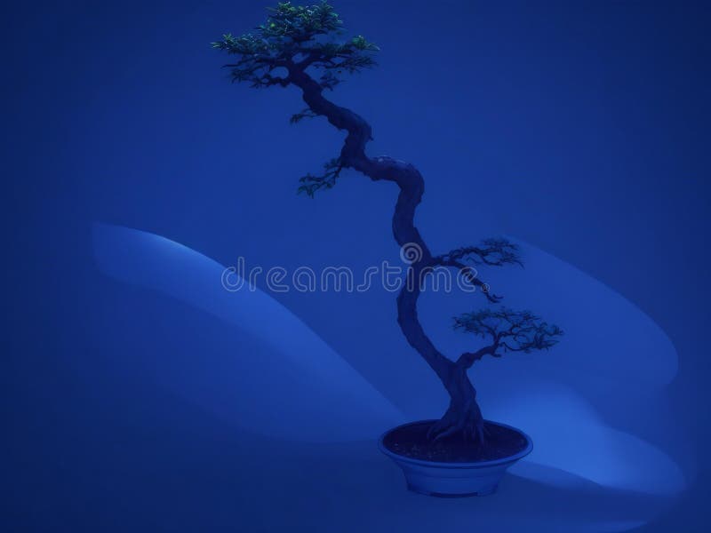 Tree in the Night Tree on Black Tree Stock Illustration - Illustration ...
