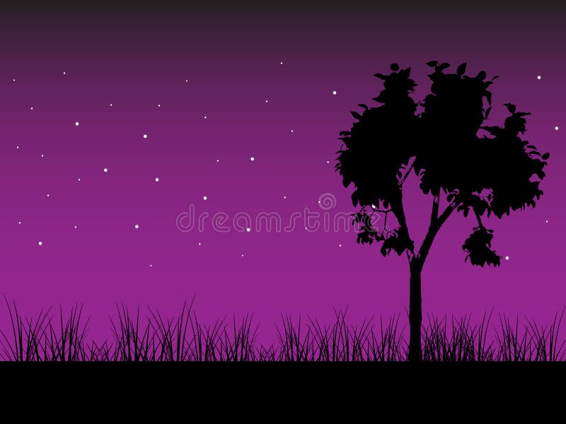 Night Forest Background stock vector. Illustration of moonlight - 51448849