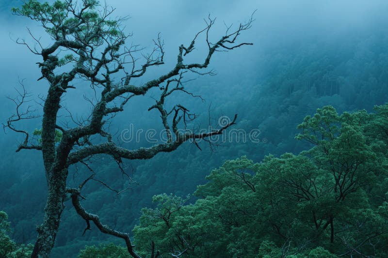 A Tree with No Leaves is Standing in a Forest Stock Image - Image of ...