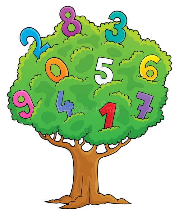 Tree with Numbers Theme Image 1 Stock Vector - Illustration of style ...