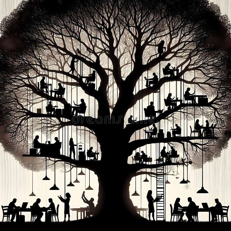 Tree office teams stock illustration. Illustration of employees - 313652174