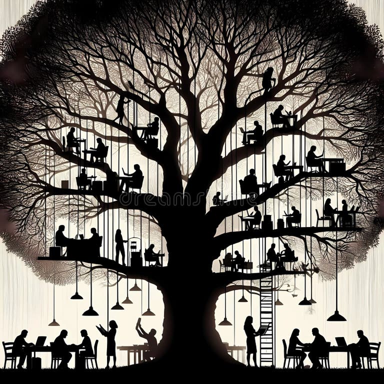 Tree office teams stock illustration. Illustration of employees - 313652174