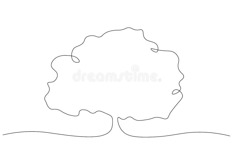 Tree One Line Drawing Vector Illustration Stock Vector - Illustration ...
