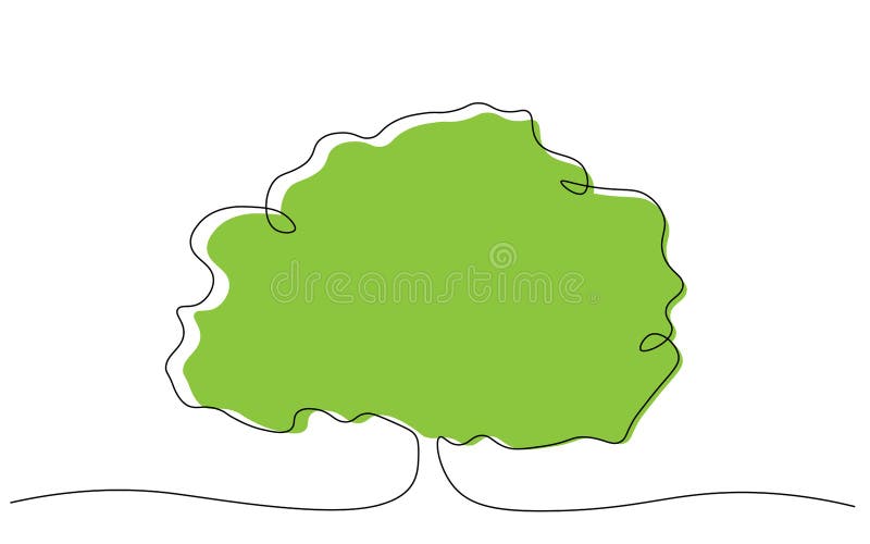 Tree One Line Drawing Vector Illustration Stock Vector - Illustration ...
